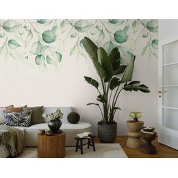 Livingwalls LIVING WALLS Fototapete "The Wall 4 Botanic &ndash; Eukalyptus-Bl&auml;tterranken Vlies-Fototapete", B/L: 1,59m x 2,8m, Rollen: 1, gr&uuml;n, Schlafzimmer, Tapeten,