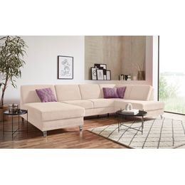 Sit & More Wohnlandschaft SIT & MORE, B:319cm H:89cm T:190cm, beige, Sofas, "Clio U-Form", wahlweise mit Schlaffunktion und Bettkasten, inklusive Federkern