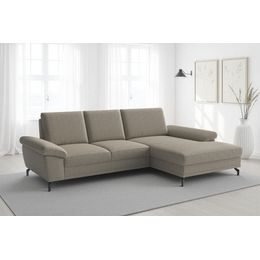 Sit & More Ecksofa SIT & MORE, B:264cm H:89cm T:174cm, beige, 100% Polyester, Wohnzimmer, Sofas, "Chelsea L-Form, B: 264 cm, mit Armteil-&