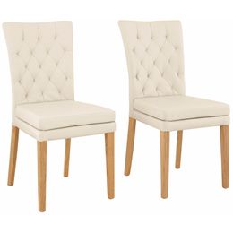 Esszimmerstuhl Home Affaire, B:46cm H:94,5cm T:59cm, beige, Kunstleder;Microfaser, St&uuml;hle, "Colorado", Beine in eiche oder nussbaum. Im 2er, 4er oder