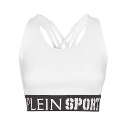 Plein Sport Damen Lauftop "Sport-BH", wei&szlig;, Gr. S, Obermaterial: 90% Polyester, 10% Elasthan, Tops