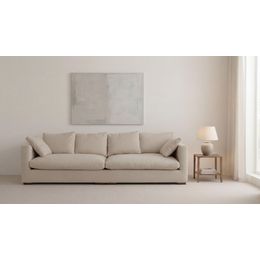 Big-Sofa OTTO HOME, B:266cm H:80cm T:113cm, beige, 92% PES, 8% Nylon, Sofas, "Comfy", extra weich und kuschelig, F&uuml;llung mit Federn und Daunen