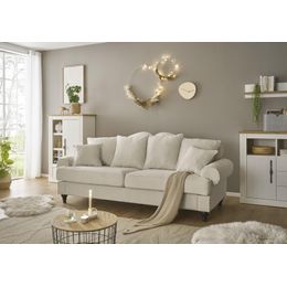 3,5-Sitzer OTTO HOME, B:230cm H:95cm T:100cm, beige, Sofas, "Westminster, Sofa im Landhausstil, Couch mit Zierkissen", Federkern-Polsterung,