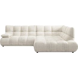 Ecksofa Home Affaire, B:289cm H:85cm T:215cm, wei&szlig;, 100% Polyester, Wohnzimmer, Sofas, "Cozy Bubble, mit klappbarer Armlehne, Breite 289 cm", mit