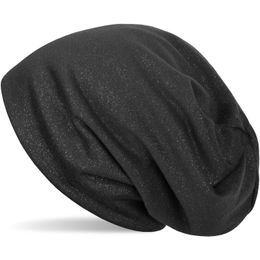 styleBREAKER Herren Beanie "Beanie mit All Over Glitzer", grau, Modisch, Obermaterial: 100% Viskose CV., M&uuml;tzen