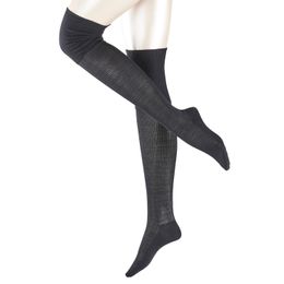 Falke Kinder Overknees "No. 3 Finest Silk", Gr. 35, schwarz, Obermaterial: 60% Wolle WO. 25% Seide silk. 15% Polyamid PA., Socken