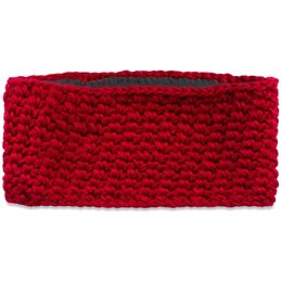 styleBREAKER Damen Stirnband "Breites Grob Geh&auml;keltes Stirnband Einfarbig", rot, Modisch, 100% Polyacryl PAN. Futter: 100% Polyester PES., M&uuml;tzen