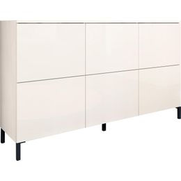 borchardt M&ouml;bel Kommode BORCHARDT M&Ouml;BEL, B:139cm H:80cm T:35cm, wei&szlig;, Holzwerkstoff, Flur, Sideboards, "Haama, Sideboard mit Metallf&uuml;&szlig;en, Push-to-open-Technik,