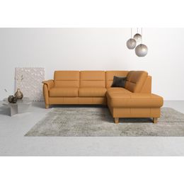 Ecksofa Home Affaire, B:236cm H:89cm T:212cm, gelb, Luxus-Microfaser (100% Polyester);Struktur (100% Polyester);Luxus-Microfaser in Lederoptik (100%