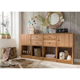 Sideboard Home Affaire, B:181cm H:87cm T:34cm, braun, Massivholz, Wohnzimmer, Sideboards, "Ecko", aus massivem Wildeichenholz, Breite 181 cm