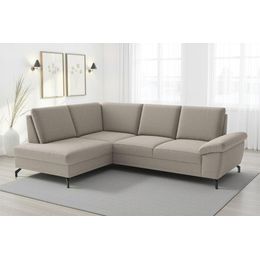 Sit & More Ecksofa SIT & MORE, B:249cm H:89cm T:190cm, beige, 95% Polyester, 5% Polyamid, Wohnzimmer, Sofas, "Chelsea L-Form, B: 264 cm, mit Armteil-&