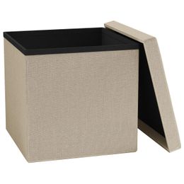 Sitztruhe Vcm, B:38cm T:38cm, beige, Obermaterial: 100% Textilmaterial TEXMAT., Garten, Sitzb&auml;nke, "Stoff Sitztruhe Sitzbank Truhe Box Hocker Boxas"