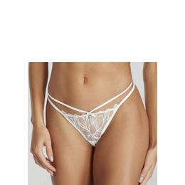 Lascana Damen String "Amira-Kollektion", Gr. 32, beige, Spitze, Obermaterial: 76% Polyester, 18% Polyamid, 6% Elasthan, Unterhosen, mit schimmernder