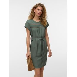 V&eacute;ro Moda VERO MODA Damen Minikleid "VMDEBBIE PLEAT SL SHORT DRESS WVN"laurel wreath, Gr. M, unifarben, Web, Obermaterial: 100% Viskose, Kleider, Viskose,