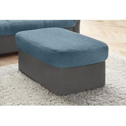 Polsterhocker DOMO collection, B:60cm H:39cm T:60cm, grau, (gepr&auml;gte) Luxus-Microfaser (100% Polyester);Kunstleder SOFTLUX / Struktur ( 100%