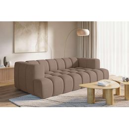 Big-Sofa, B:246cm H:75cm T:135cm, braun, HOMSY BY ANA JOHNSON, 100% Polyester, Sofas, "&raquo;XL&laquo; BOUBELLE Design-Sofa extra tief, Bubble-Optik, Breite 246