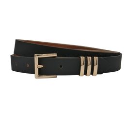 AnnaMatoni Damen Lederg&uuml;rtel "AnnaMatoni AnnaMatoni Damen Lederg&uuml;rtel mit goldfarbener", schwarz, Gr. 95, 100% Leder, G&uuml;rtel