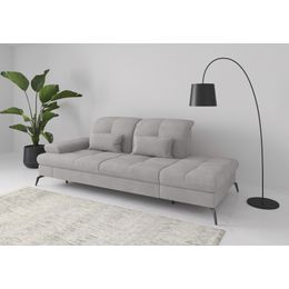 Sit & More Recamiere SIT & MORE, B:231cm H:90cm T:122cm, grau, 90% Polyester, 10% Polyamid, Sofas, "Amica, inkl. Sitztiefenverstellung und Armteilverstellung",