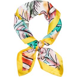 styleBREAKER Damen Modetuch "Halstuch Palmen Muster Popart Style", gelb, Modisch, Obermaterial: 100% Viskose CV., Modet&uuml;cher