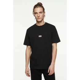 Jack & Jones JACK & JONES Herren T-Shirt "JCOBREEZE BACK PRINT TEE SS CREW EA26", schwarz, Gr. S, bedruckt, Jersey, Obermaterial: 40% Baumwolle, 38% Polyester,