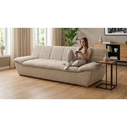 3-Sitzer OTTO HOME, B:232cm H:76cm T:96cm, beige, 100% Polyester, Sofas, "Salltum 232 cm breit, formsch&ouml;n, komfortabel", mit Ziern&auml;hen in R&uuml;cken und