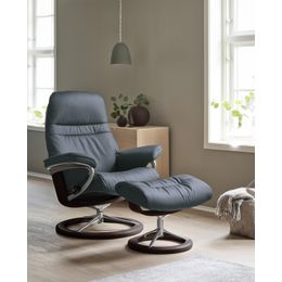 Relaxsessel stressless, B:92cm H:105cm T:80cm, blau, Leder BATICK: BATICK ist ein leicht korrigiertes, durchgef&auml;rbtes und genarbtes M&ouml;belleder, bei