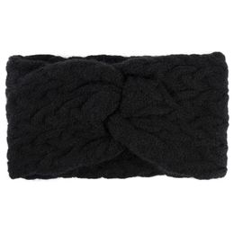 styleBREAKER Damen Stirnband "Strick Stirnband mit Zopfmuster und Twist Knoten", schwarz, Modisch, Obermaterial: 100% Polyacryl PAN., M&uuml;tzen