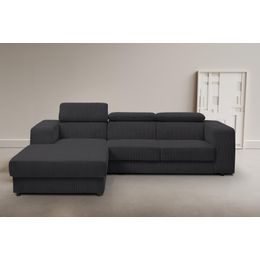 Ecksofa WERK2, B:270cm H:76cm T:192cm, grau, 90% Polyester, 10% Nylon, Wohnzimmer, Sofas, "Cherry 270 x 192 cm modern und bequem", Cord, L-Form, XXL,
