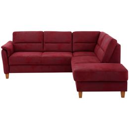 Ecksofa Home Affaire, B:236cm H:89cm T:212cm, rot, 100% Polyester;Struktur (100% Polyester);Luxus-Microfaser in Lederoptik (100% Polyester),