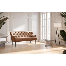 2,5-Sitzer OTTO HOME, B:173cm H:97cm T:87cm, braun, 100% Polyester, Sofas, "Amber", mit Knopfheftung,in verschieden Stoffarten