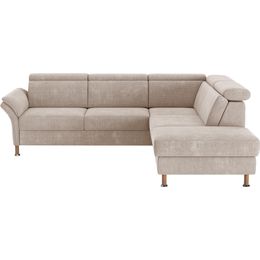 Ecksofa OTTO HOME, B:259cm H:85cm T:227cm, beige, 100% Polyester, Wohnzimmer, Sofas, "Calypso L-Form", mit Relaxfunktion motorisch im Sofa 2,5- Sitzer