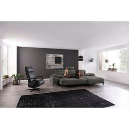 Ecksofa W.Schillig, B:299cm H:83cm T:178cm, grau, Longlife Xtra-Leder Z73: Naturwalkleder der Luxusklasse aus den erlesensten Rohh&auml;uten. Hautst&auml;rke