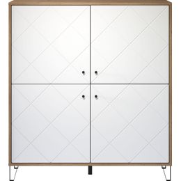 Highboard Home Affaire, B:123cm H:136cm T:40cm, wei&szlig;, Wohnzimmer, Sideboards, "Tarragona", Highboard mit 4 T&uuml;ren & Soft-Close - (B/T/H) 123/40/136 cm