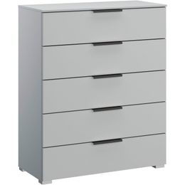 Schubkastenkommode Rauch, B:80cm H:100cm T:42cm, grau, Holzwerkstoff, Sideboards, "Kommode Sideboard W&auml;scheschrank Schrank SKAT MERIDIAN", mit 5