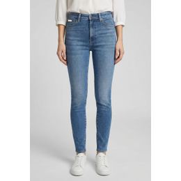 Damen High-waist-Jeans, blau, Gr. 25, Calvin Klein Jeans, unifarben, Denim/Jeans, Obermaterial: 80% Baumwolle, 12% Polyester, 6% Elastomultiester, 2%