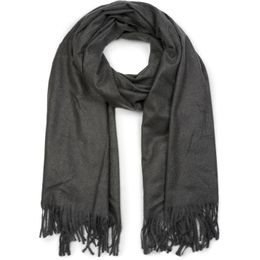 styleBREAKER Damen Schal "Weicher Schal Uni mit Fransen", grau, Modisch, Obermaterial: 100% Viskose CV., Modet&uuml;cher