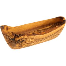APS Servierschale "OLIVE", B/H/L: 8,5cm x 7,5cm x 25cm, braun, Sch&uuml;sseln, jedes St&uuml;ck ein Unikat, 25x8,5 cm