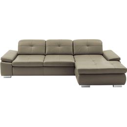Ecksofa DIE PLANBAR, B:309cm H:85cm T:195cm, grau, Wohnzimmer, Sofas, "PN-IN16012 L-Form, Breite 309 cm", inkl. Sitztiefenverstellung, optional mit
