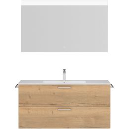 Badm&ouml;bel-Set Nobilia, B:121cm H:169cm T:48,7cm, braun, Kastenm&ouml;bel-Sets, "Tolvina", inkl. Spiegel mit Touch-Sensor, in vier Breiten