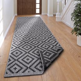 Teppich OTTO HOME, B:80cm H:5mm L:250cm, schwarz, Kunstfaser, Wohnzimmer, Teppiche, "Ronda Wendeteppich", Sisal-Optik, Flachgewebe, In- und Outdoor,