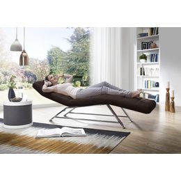Relaxliege W.Schillig, B:75cm H:91cm T:170cm, braun, Longlife Xtra-Leder Z59: Glattleder mit modischer Pr&auml;gung. Hautst&auml;rke 0, 9 - 1, 1 mm;Longlife