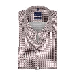 OLYMP Herren Langarmhemd "Luxor"bordeaux, Gr. 41, gemustert, Web, Obermaterial: 100% Baumwolle, Hemden, Businesshemd, New-Kentkragen, Modern Fit