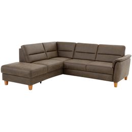 Ecksofa Home Affaire, B:236cm H:89cm T:212cm, gr&uuml;n, 100% Polyester;Struktur (100% Polyester);Luxus-Microfaser in Lederoptik (100% Polyester),