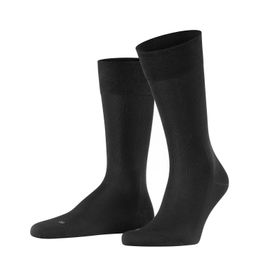 Falke Damen Socken "Sensitive Malaga", Gr. 39, schwarz, Obermaterial: 95% Baumwolle CO. 3% Polyamid PA. 2% Elasthan EL., glatt, Socken