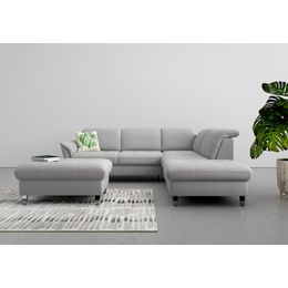 Sit & More Ecksofa SIT & MORE, B:261cm T:224cm, grau, 95% Polyester, 5% Polyamid, Wohnzimmer, Sofas, "Maggiore L-Form", wahlweise mit Kopfteilverstellung,