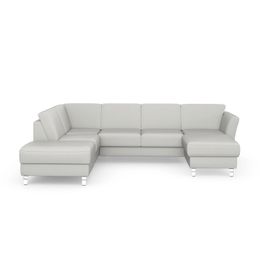 Sit & More Wohnlandschaft SIT & MORE, B:303cm H:87cm T:213cm, grau, Sofas, "Visby U-Form", Wahlweise mit Schlaffunktion und Stauraum, frei im Raum stellbar