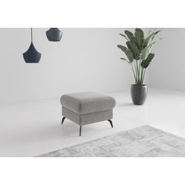 Polsterhocker OTTO HOME, B:58cm H:50cm T:58cm, grau, 100% Polyester, Hocker, "Rochelle", moderne 15 cm Metallf&uuml;&szlig;e