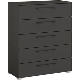 Schubkastenkommode Rauch, B:80cm H:100cm T:42cm, schwarz, Holzwerkstoff, Sideboards, "Kommode Sideboard W&auml;scheschrank Schrank SKAT PURE", mit 5