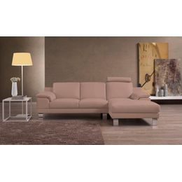 Ecksofa Egoitaliano, B:236cm H:84cm T:152cm, rosa, Leder &raquo;BULL&laquo; (echtes Rindsleder). Geschliffenes, pigmentiertes und behandeltes Rindsleder mit
