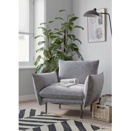 Sessel OTTO HOME, B:96cm H:86cm T:86cm, grau, Struktur (100% Polyester);Struktur weich (85% Polyester/15% Nylon);Samtoptik (100% Polyester),